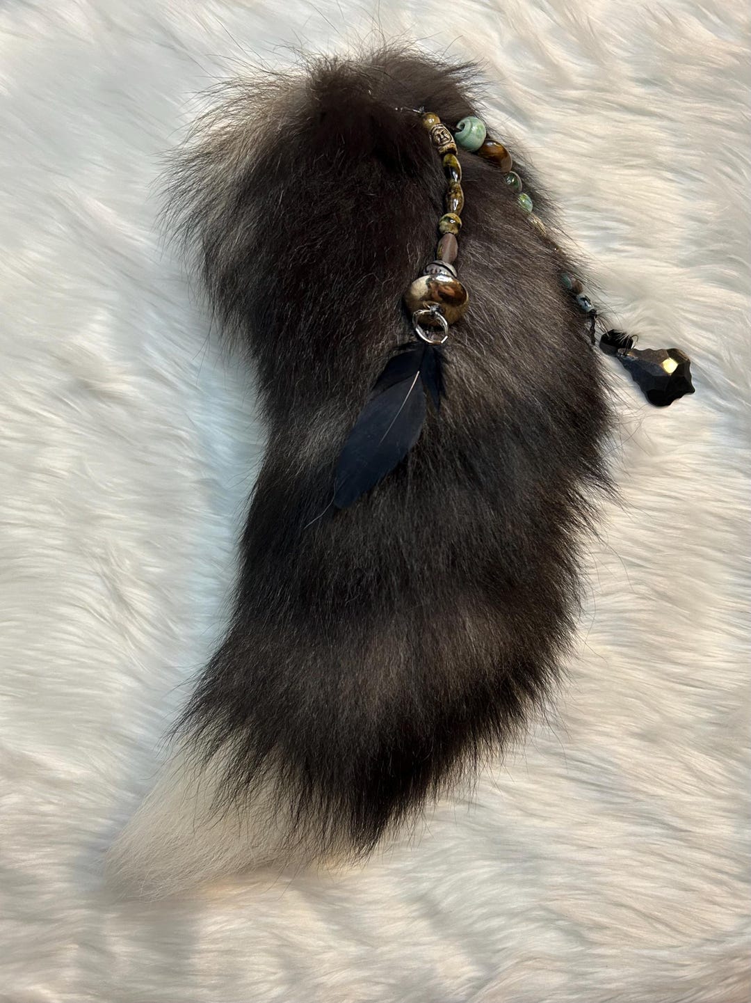 Ethically Sourced Cross Fox Tail: Furry Therian Costume, 17 Inch - Etsy