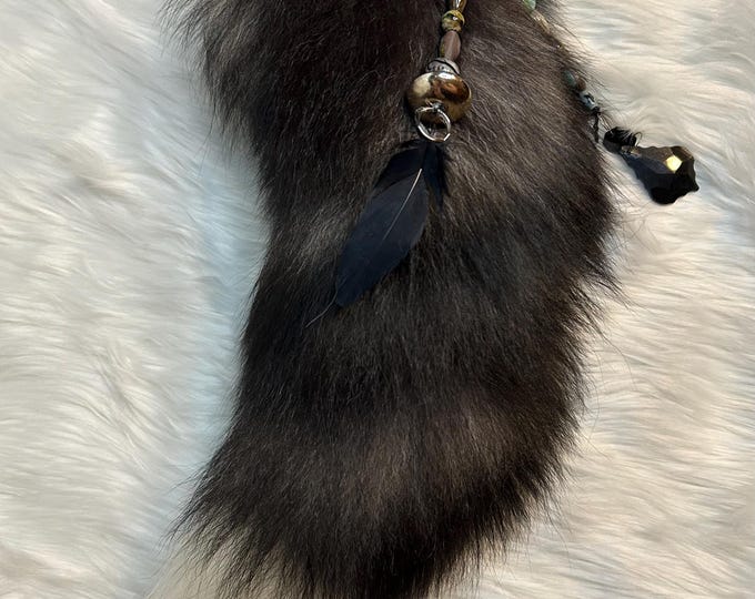 Ethically Sourced Cross Fox Tail: Furry Therian Costume, 17 Inch - Etsy