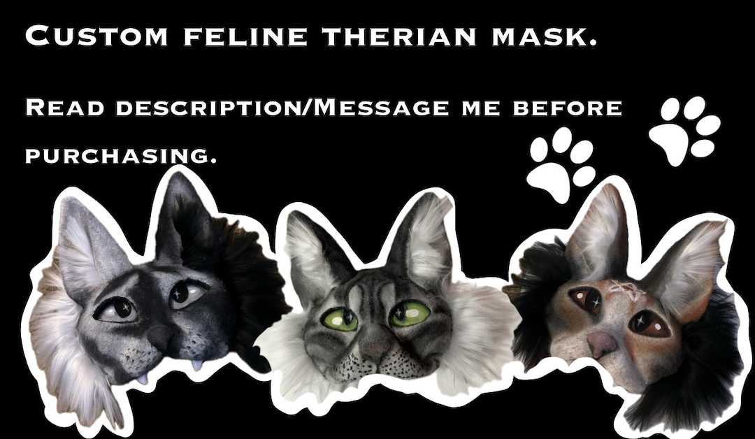 READ DESC ( Custom Feline Therian Mask ) - Etsy