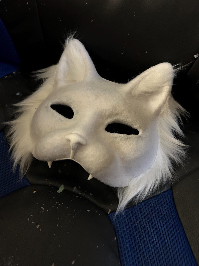 Foam Clay Modified Felted and Lined Cat Mask Base (replica) (made to ...
