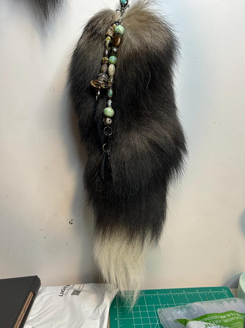Ethically Sourced Cross Fox Tail: Furry Therian Costume, 17 Inch - Etsy