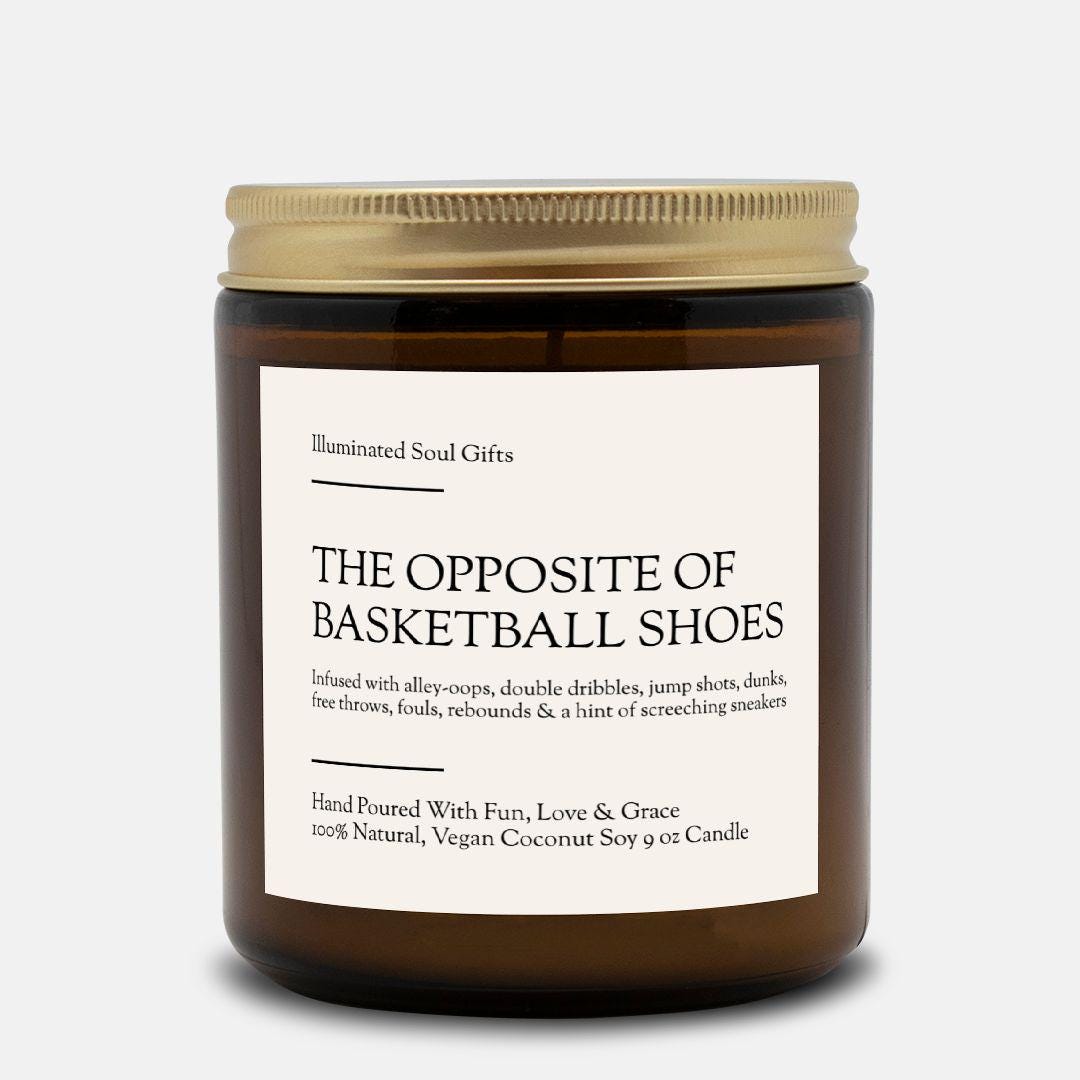 The Opposite of Basketball Shoes Candle Amber Jar 9oz - Etsy