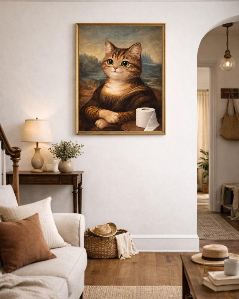 Lustig Mona Lisa Badezimmer Wand Kunstdruck ,(Digitaler Download) - Etsy.de