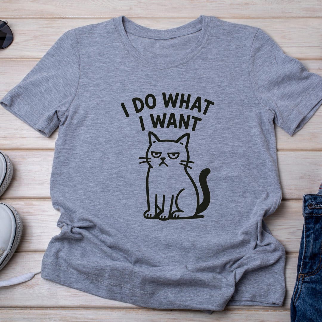 I Do What I Want Cat PNG - Funny Grumpy Cat Line Art for T-shirts ...