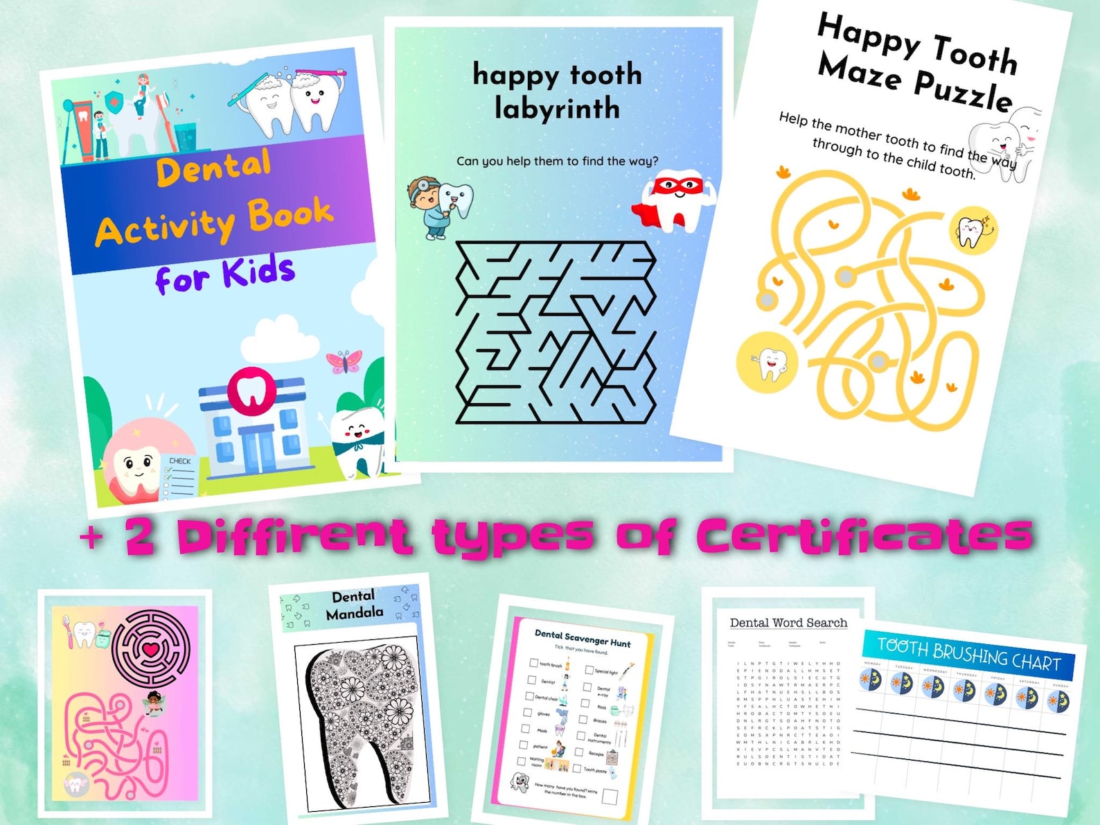 Printable Dental Activity Book for Kids - Maze, Puzzle, Tooth Brushing ...