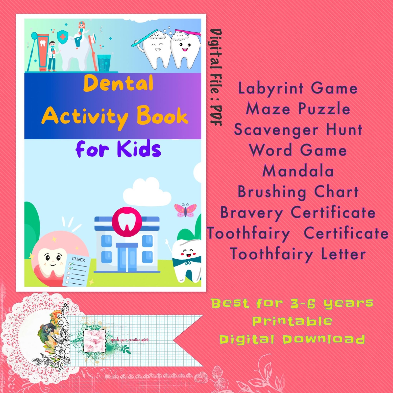 Printable Dental Activity Book for Kids - Maze, Puzzle, Tooth Brushing ...