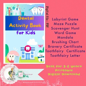 Printable Dental Activity Book for Kids - Maze, Puzzle, Tooth Brushing ...