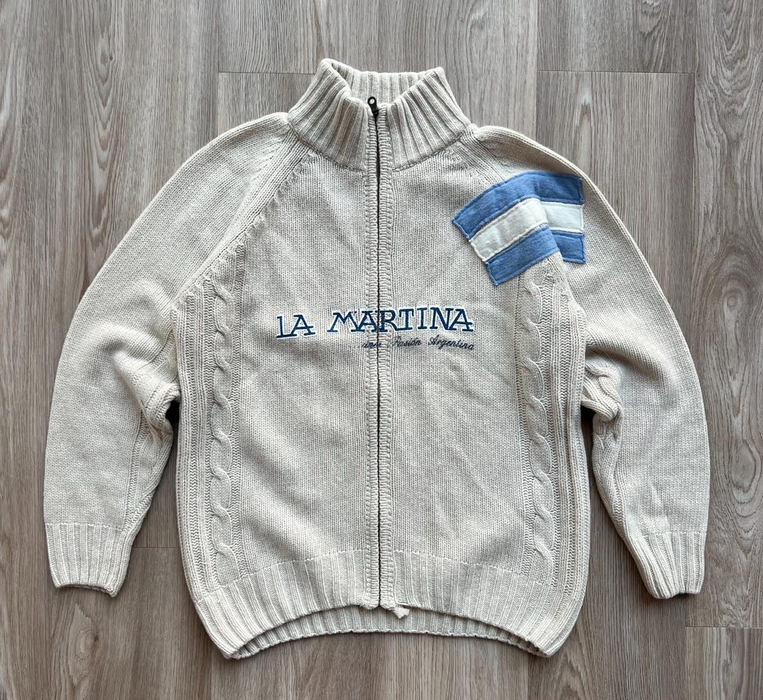 Vintage La Martina Argentina Zip up Knit Sweater - Etsy