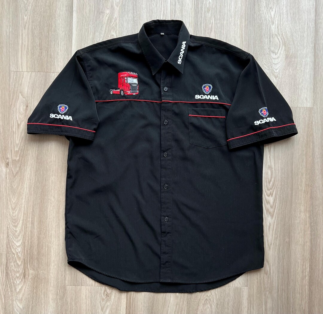 Vintage Scania Truck Embroidered Logo Black Button up Shirt - Etsy