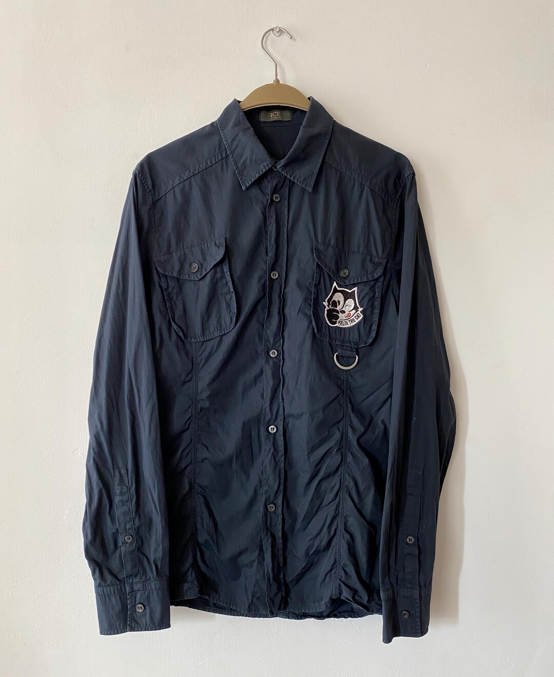 Iceberg History Felix the Cat Patch Shirt Button Up - Etsy