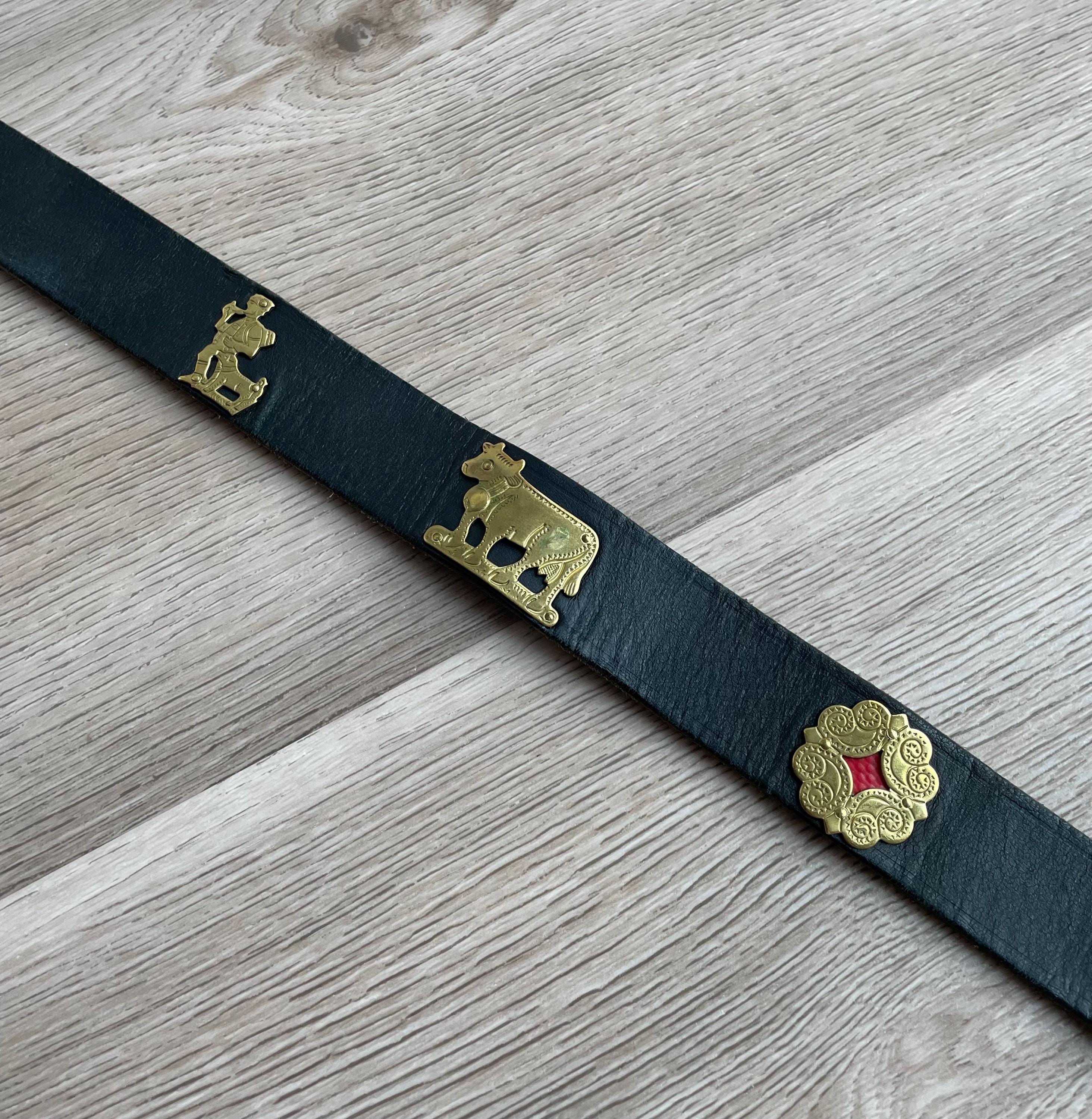 Vintage Etro Leather Cows Ethnic Belt - Etsy