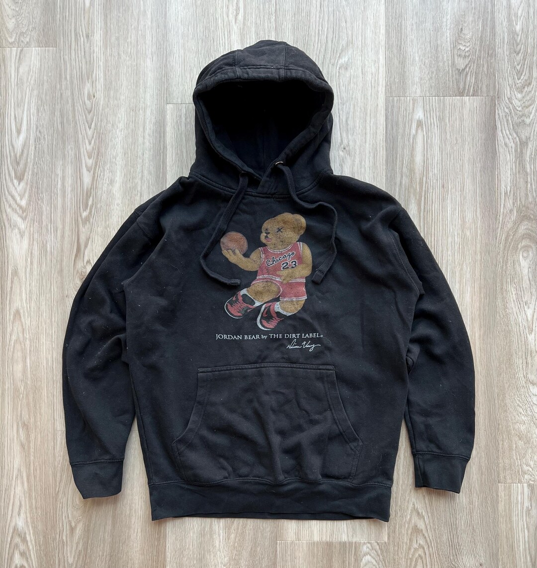 Jordan Bear by the Dirt Label Black Hoodie - Etsy