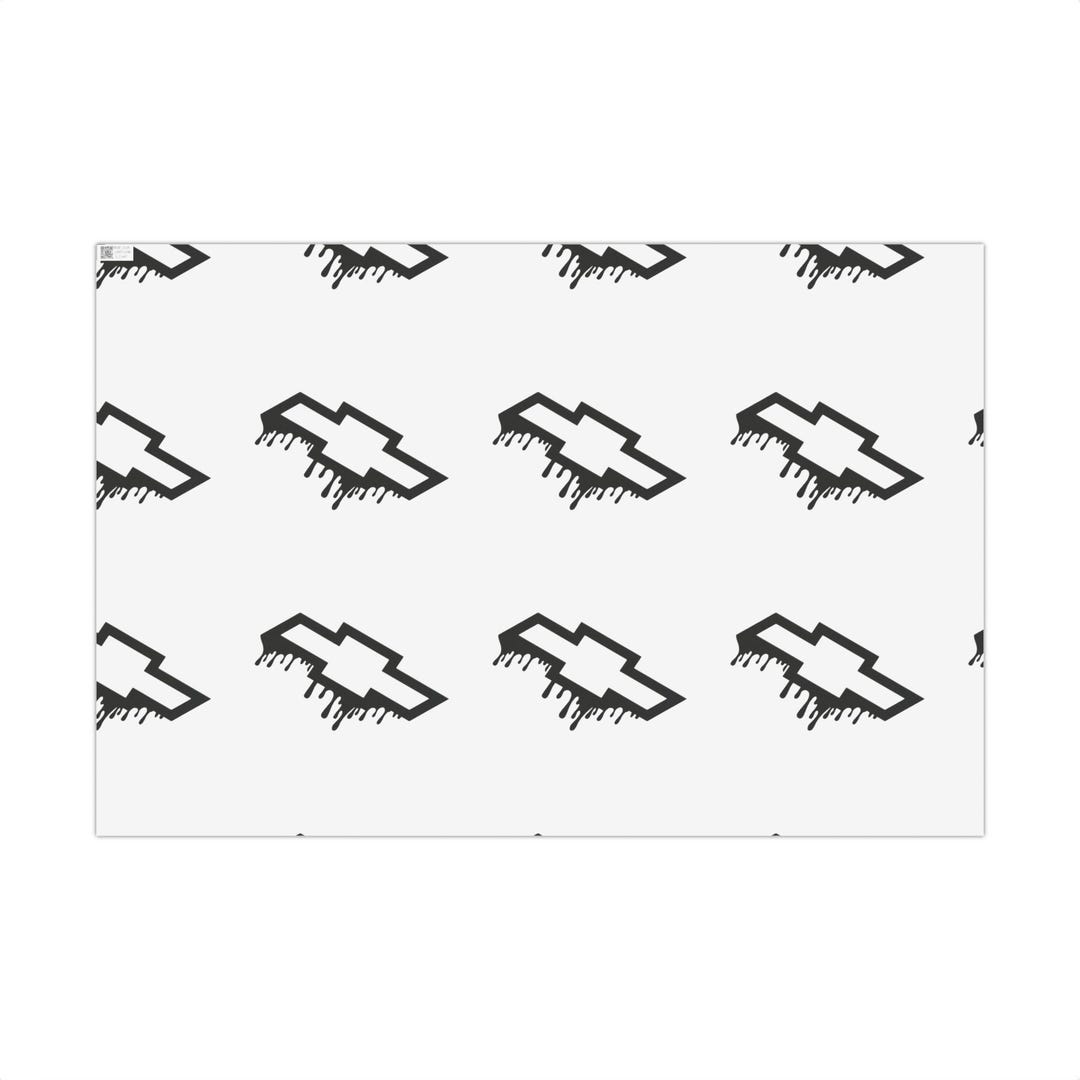 Wrapping Paper, Dripping Chevy Logo Gift Wrap, Chevrolet Theme Party ...