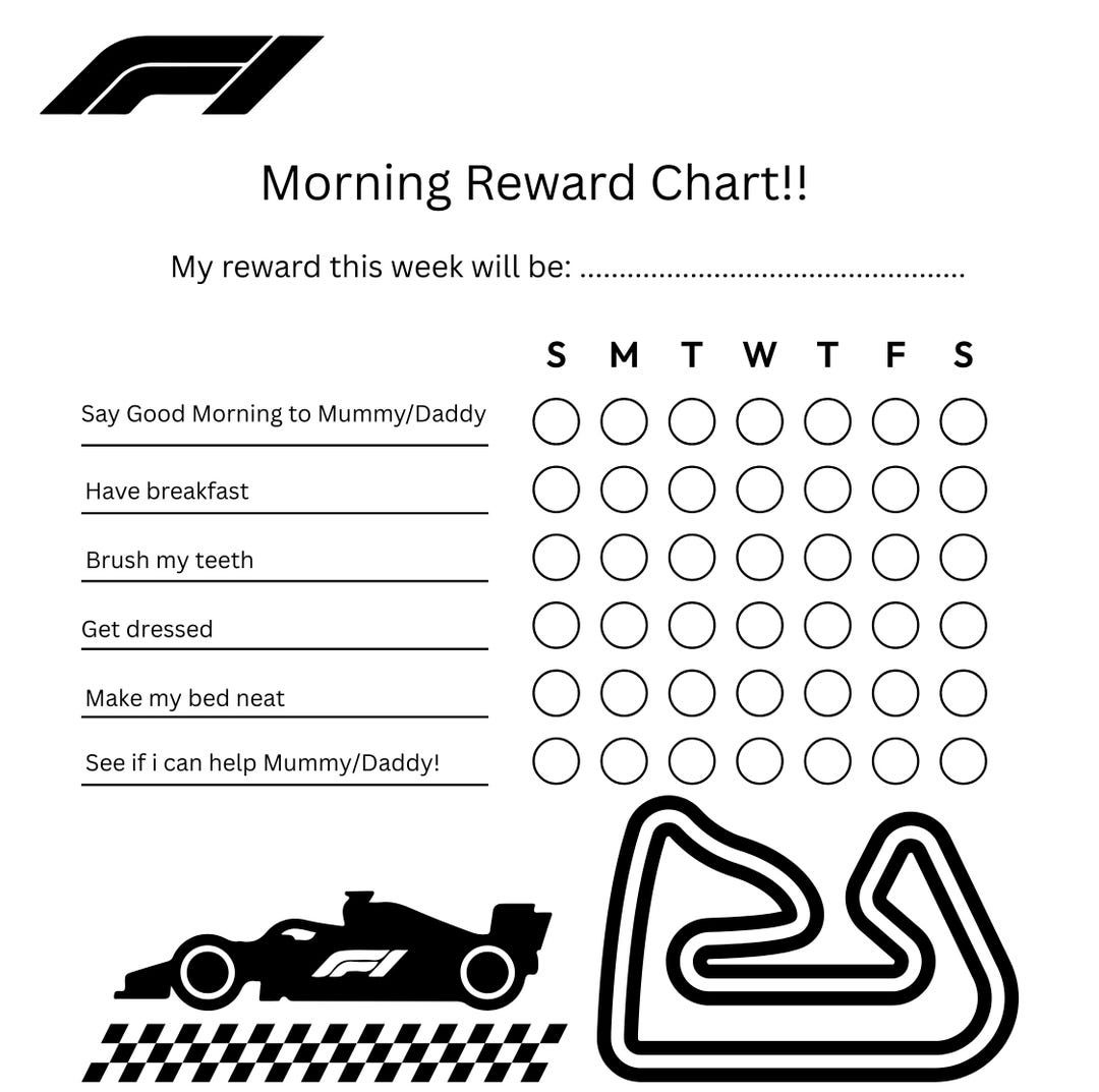 Reward Chart, F1 Fans! - Etsy