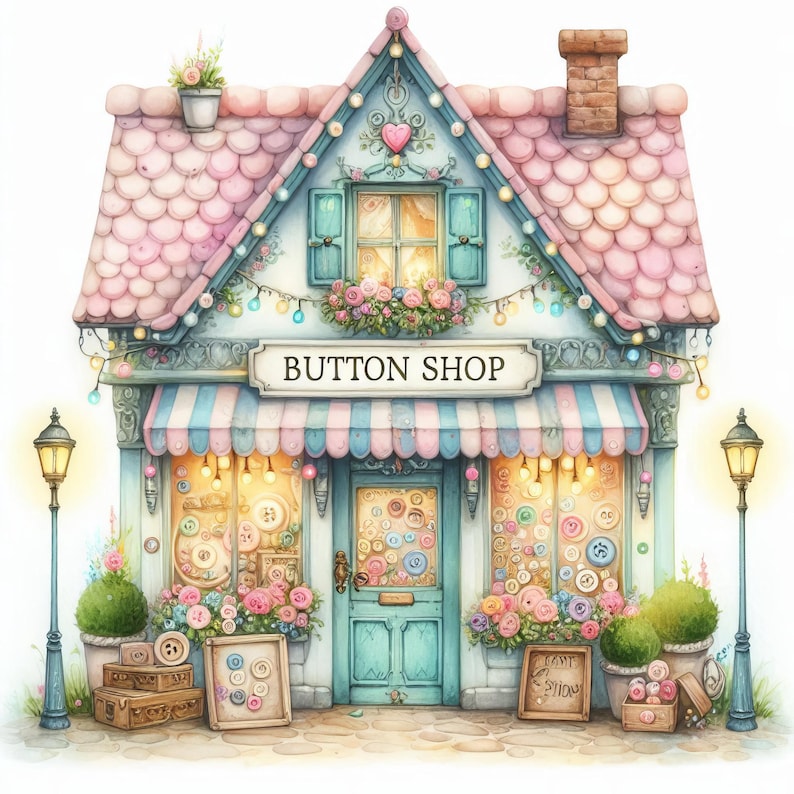 Button Shop- Clip Art Bundle, Digital File Images Download, Whimsical ...