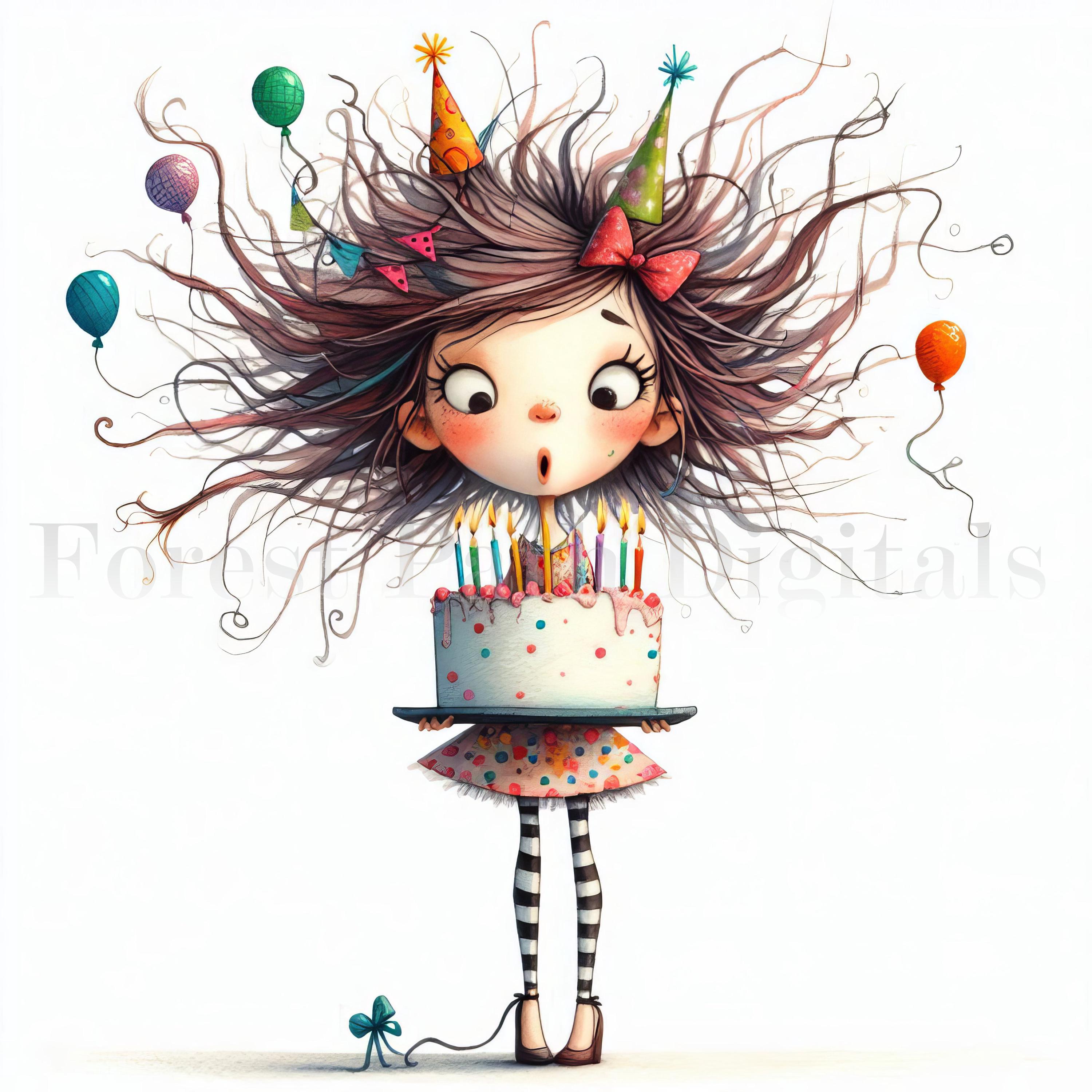 Quirky Birthday Wishes V2- Clip Art Bundle, Digital Download, Digital ...
