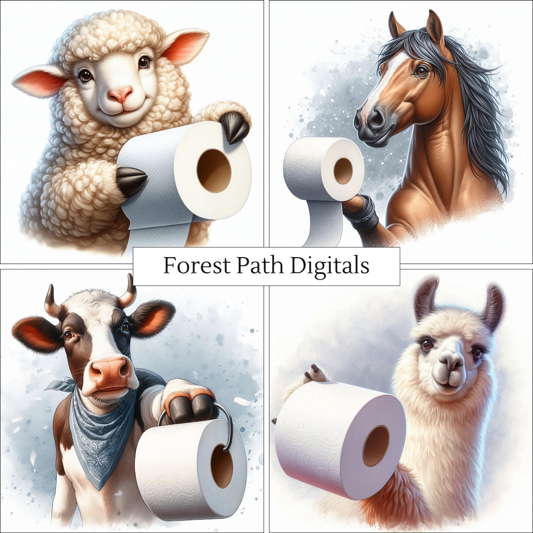 Bathroom Farm Animals -clip Art Bundle, Digital Files Download ...