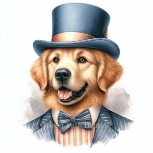Dapper Dog - Clip Art Bundle, Digital Files Download, Whimsical ...