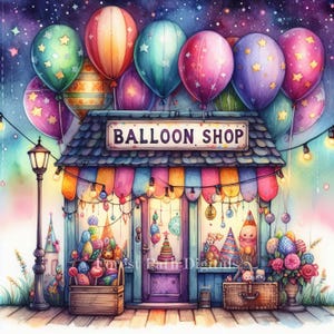 Colorful Balloon Shop - Clip Art Bundle, Digital Download, Digital ...