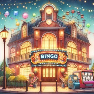 Bingo Hall - Clip Art Bundle, Digital Files Image Download, Whimsical ...