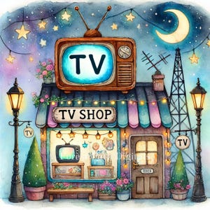 TV Shop - Clip Art Bundle, Digital Download, Digital Files, Whimsical ...