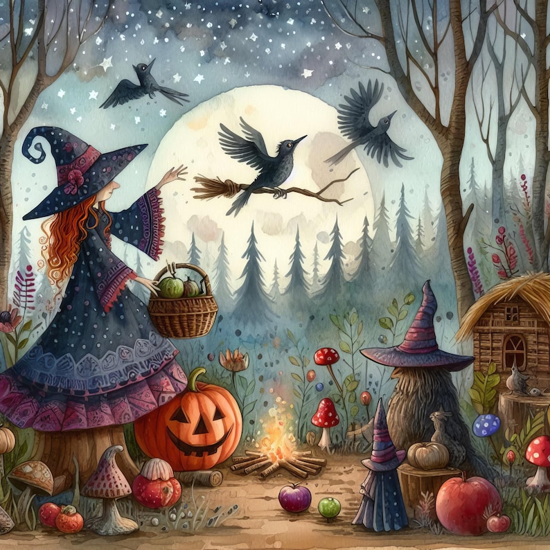 Magical Witch Forest V2 - Clip Art Bundle, Digital Download, Digital ...