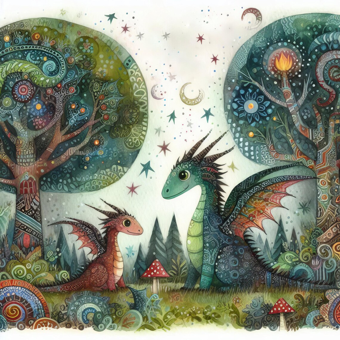 Magical Dragon Forest - Clip Art Bundle, Digital Download, Digital ...