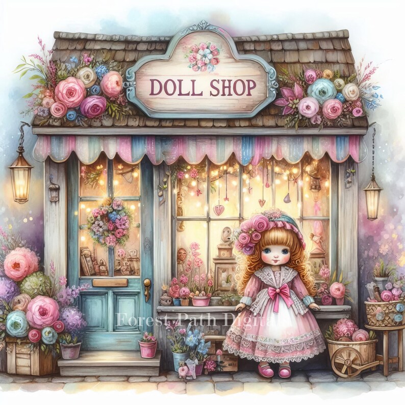 Doll Shop- Clip Art Bundle, Digital Files Images Download, Whimsical ...