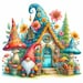 Whimsical Gnome House- Clip Art Bundle, Digital Download, Digital Files ...