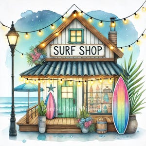 Surf Shop - Clip Art Bundle, Digital Download, Digital Files, Whimsical ...