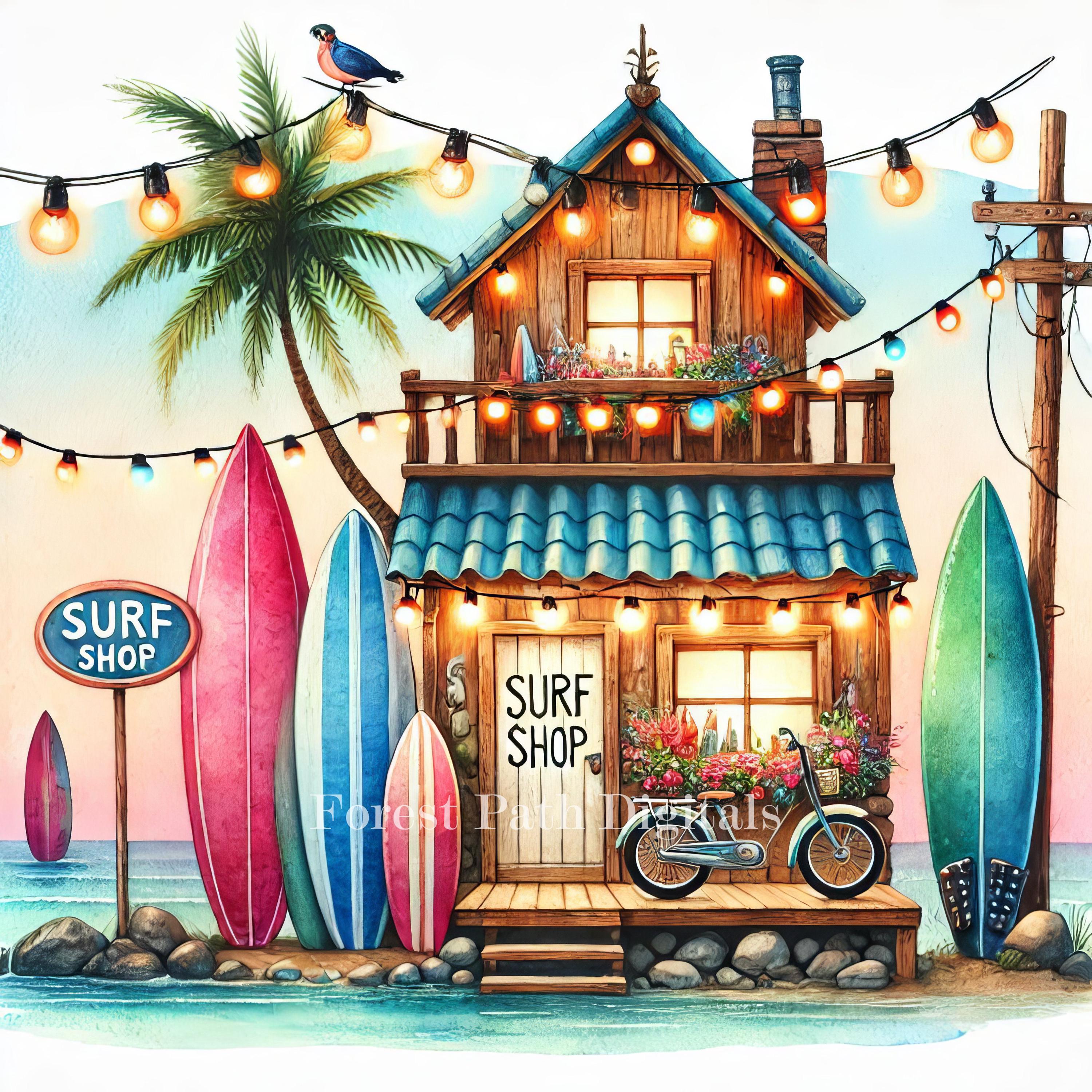 Surf Shop - Clip Art Bundle, Digital Download, Digital Files, Whimsical ...