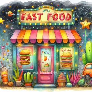 Fast Food Shop - Clip Art Bundle, Digital Download, Digital Files ...