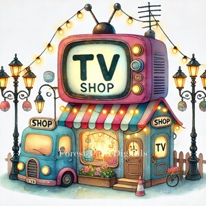 TV Shop - Clip Art Bundle, Digital Download, Digital Files, Whimsical ...
