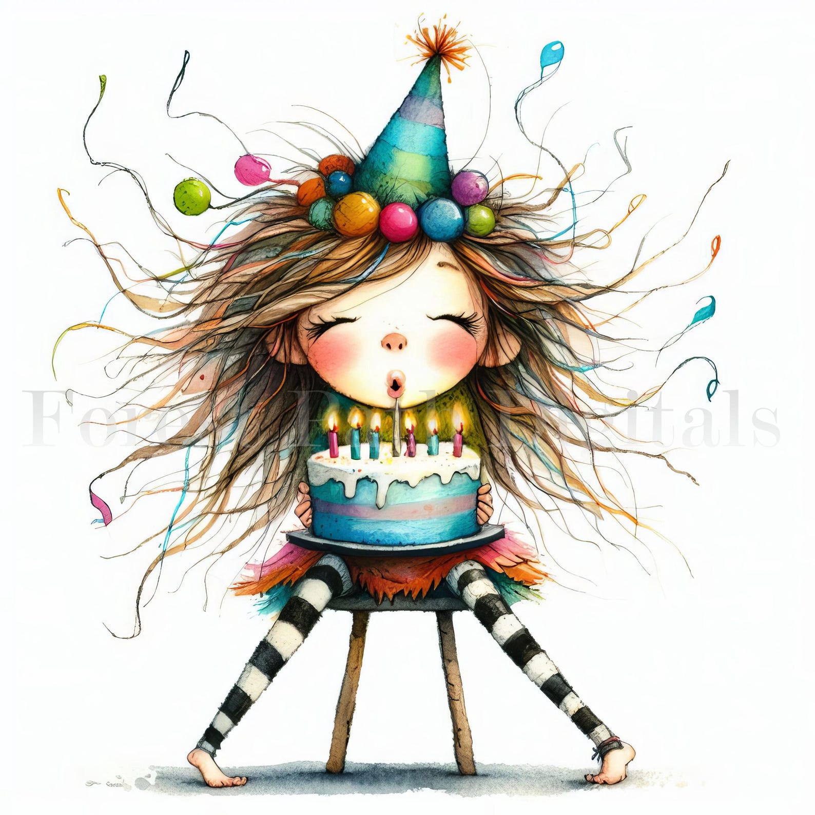 Quirky Birthday Wishes V2- Clip Art Bundle, Digital Download, Digital ...