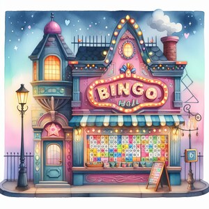 Bingo Hall - Clip Art Bundle, Digital Files Image Download, Whimsical ...