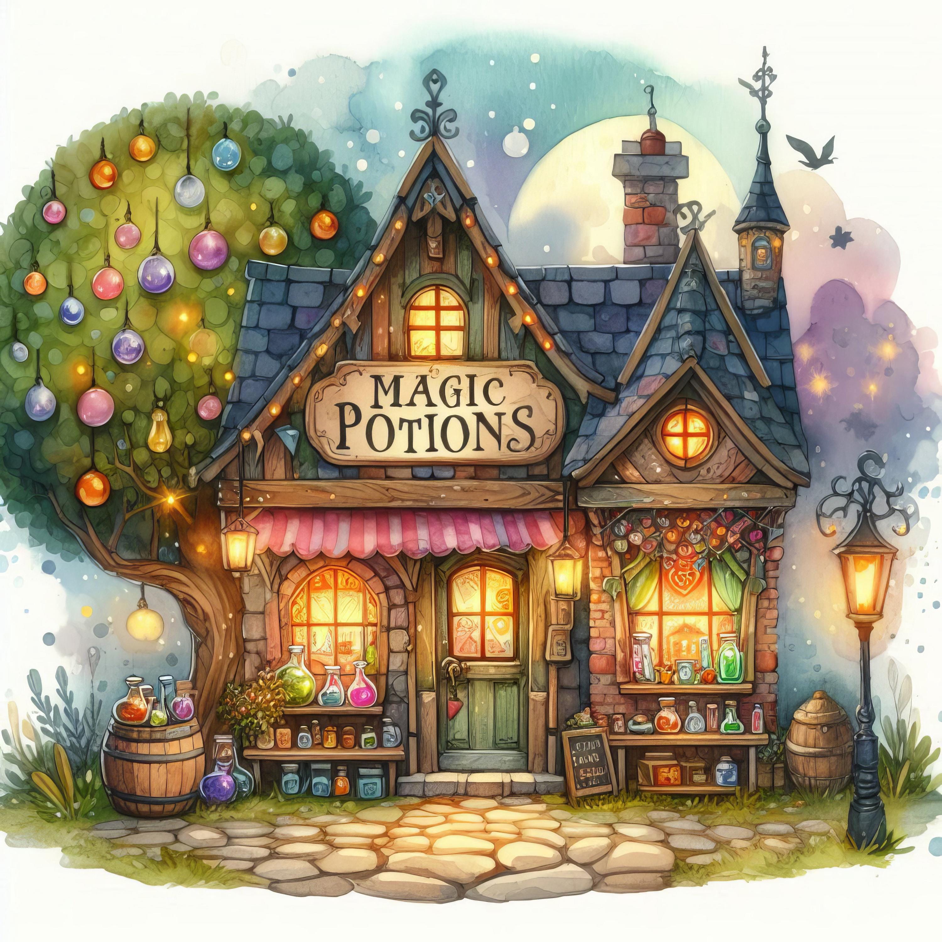 Magic Potions Shop - Clip Art Bundle, Digital Files Images Download ...