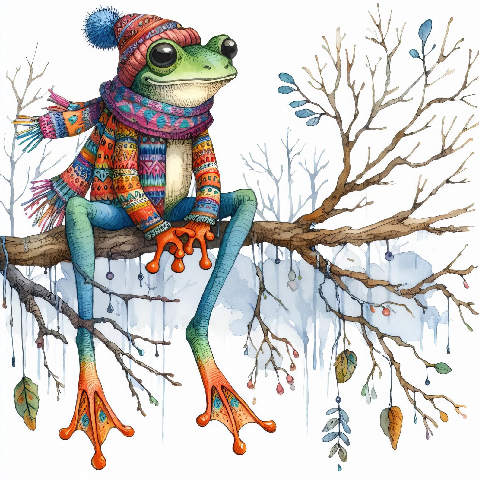 Quirky Boho Frog - Clip Art Bundle, Digital Download, Digital Files ...