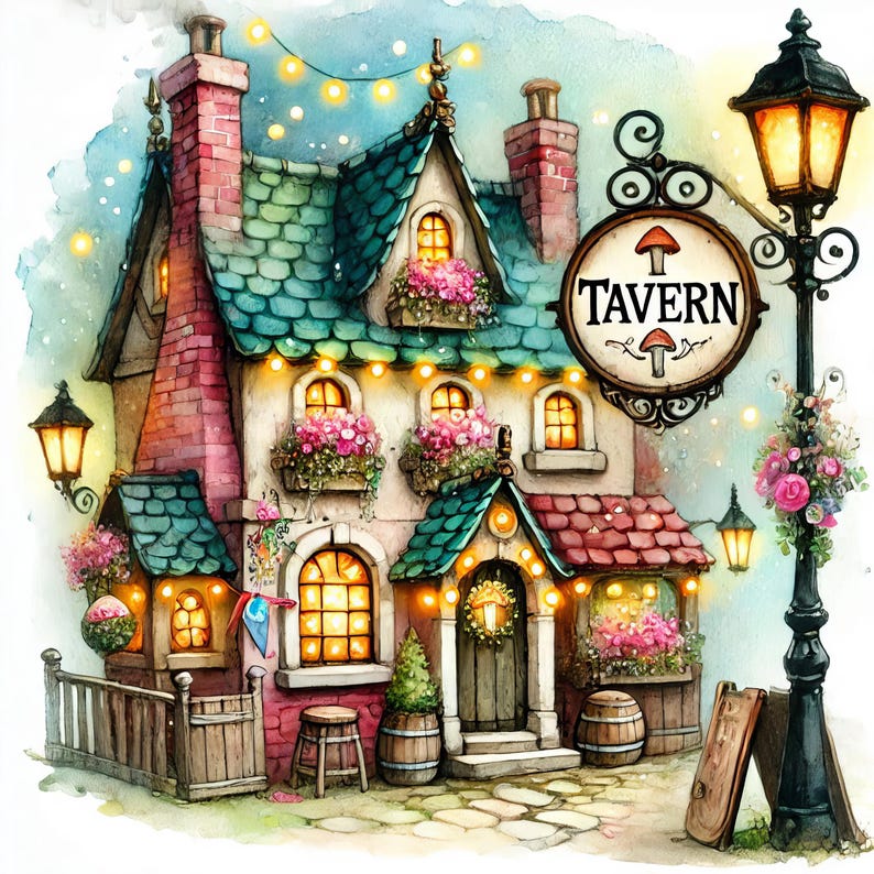 Village Tavern - Clip Art Bundle, Digital Download, Files, Whimsical ...