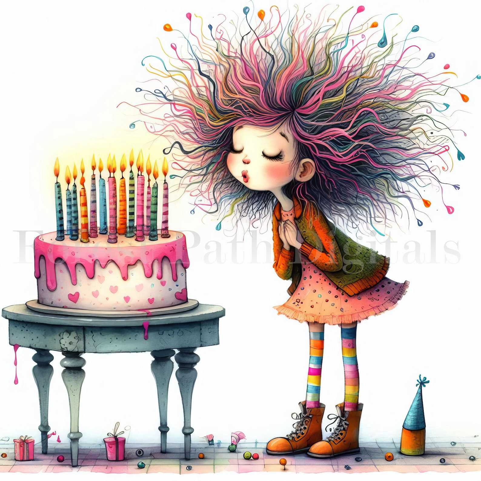 Quirky Birthday Wishes V2- Clip Art Bundle, Digital Download, Digital ...