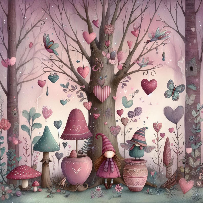 Magical Valentine's Day Forest - Clip Art Bundle, Digital Download ...