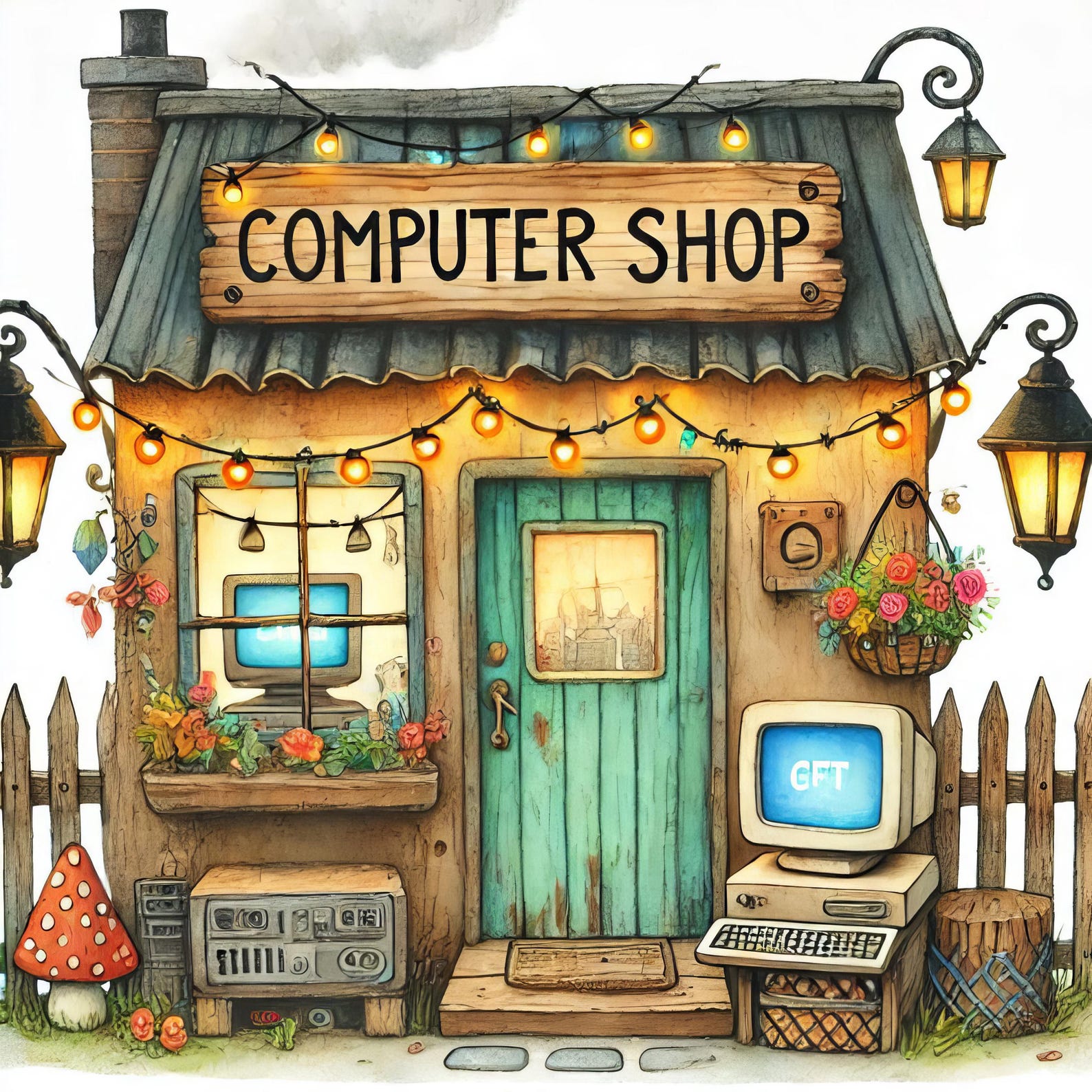 Computer Shop- Clip Art Bundle, Digital Download, Digital Files ...