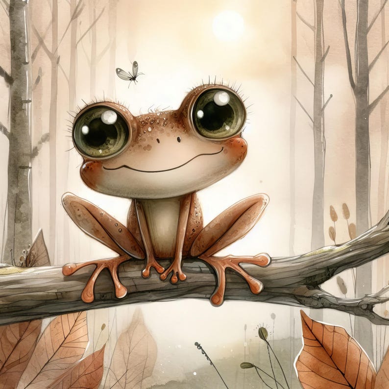 Whimsical Forest Frog - Clip Art Bundle, Digital Download, Digital ...