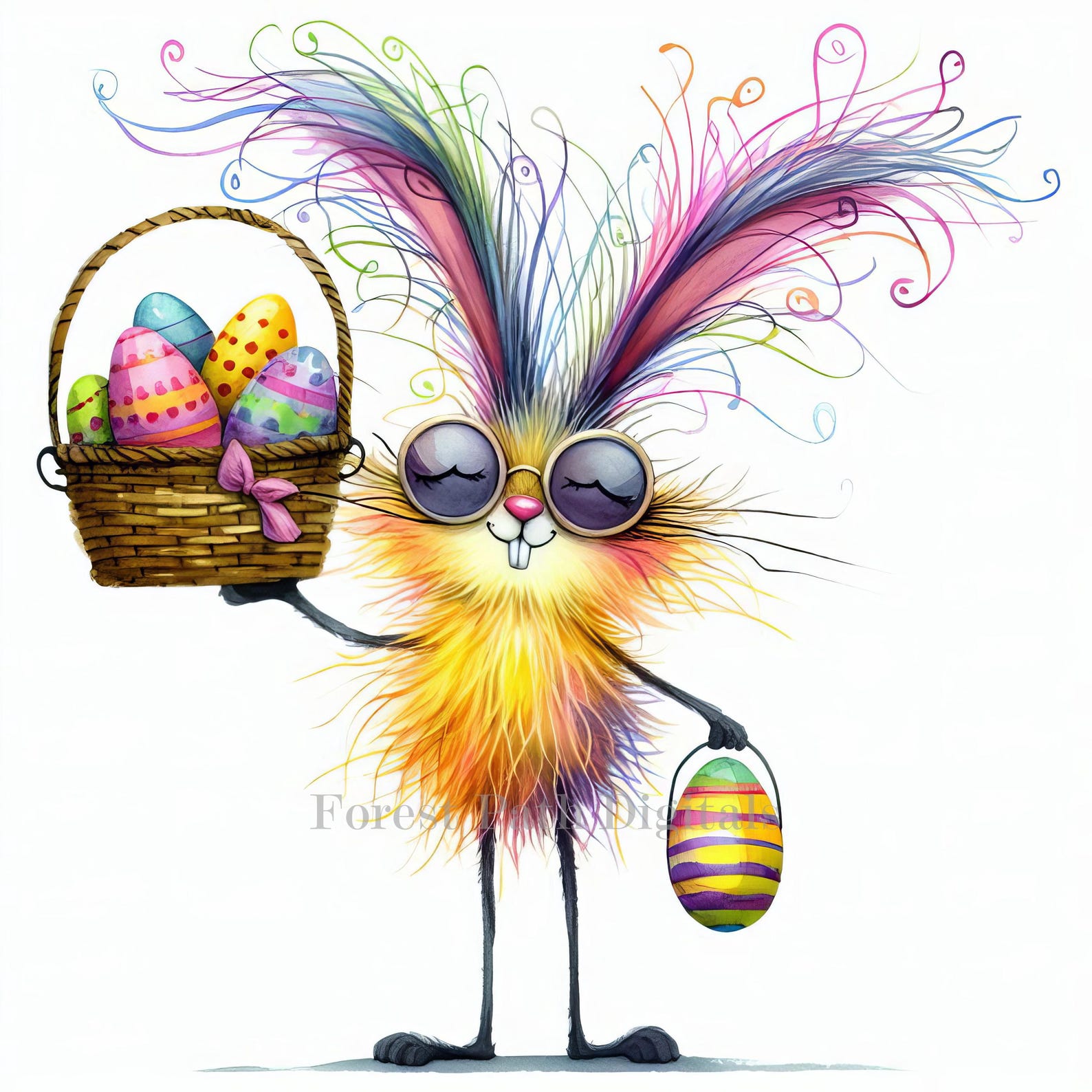 Quirky Easter Bunny - Clip Art Bundle, Digital Download, Digital Files ...