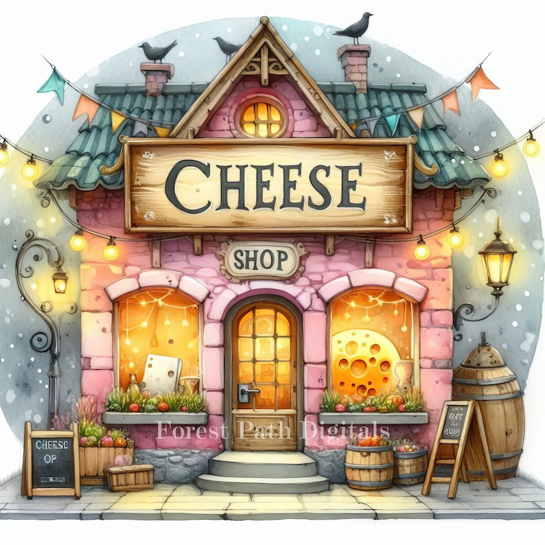 Cheese Shop- Clip Art Bundle, Digital Files Images Download, Whimsical ...