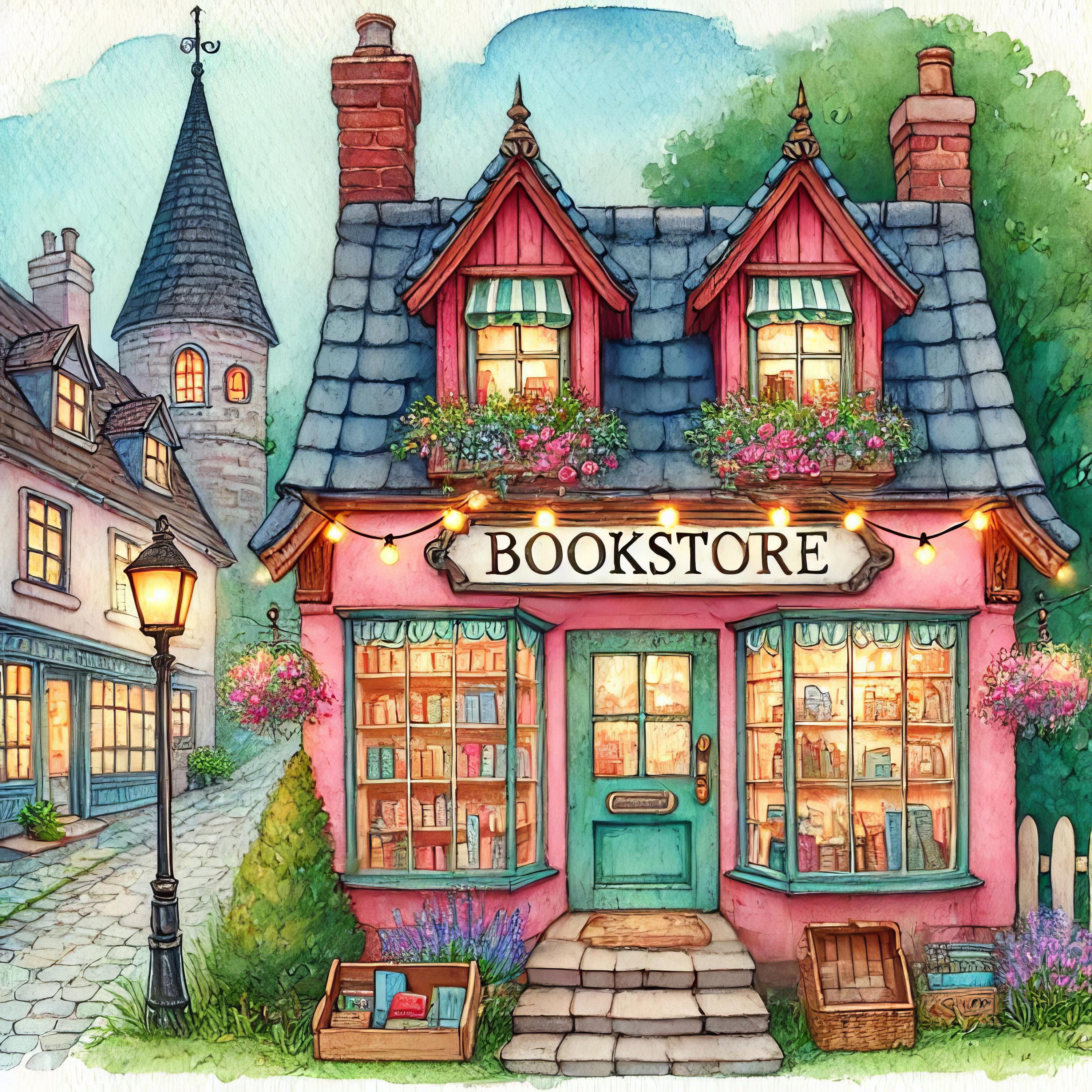 Village Book Store- Clip Art Bundle, Digital Download, Digital Files ...