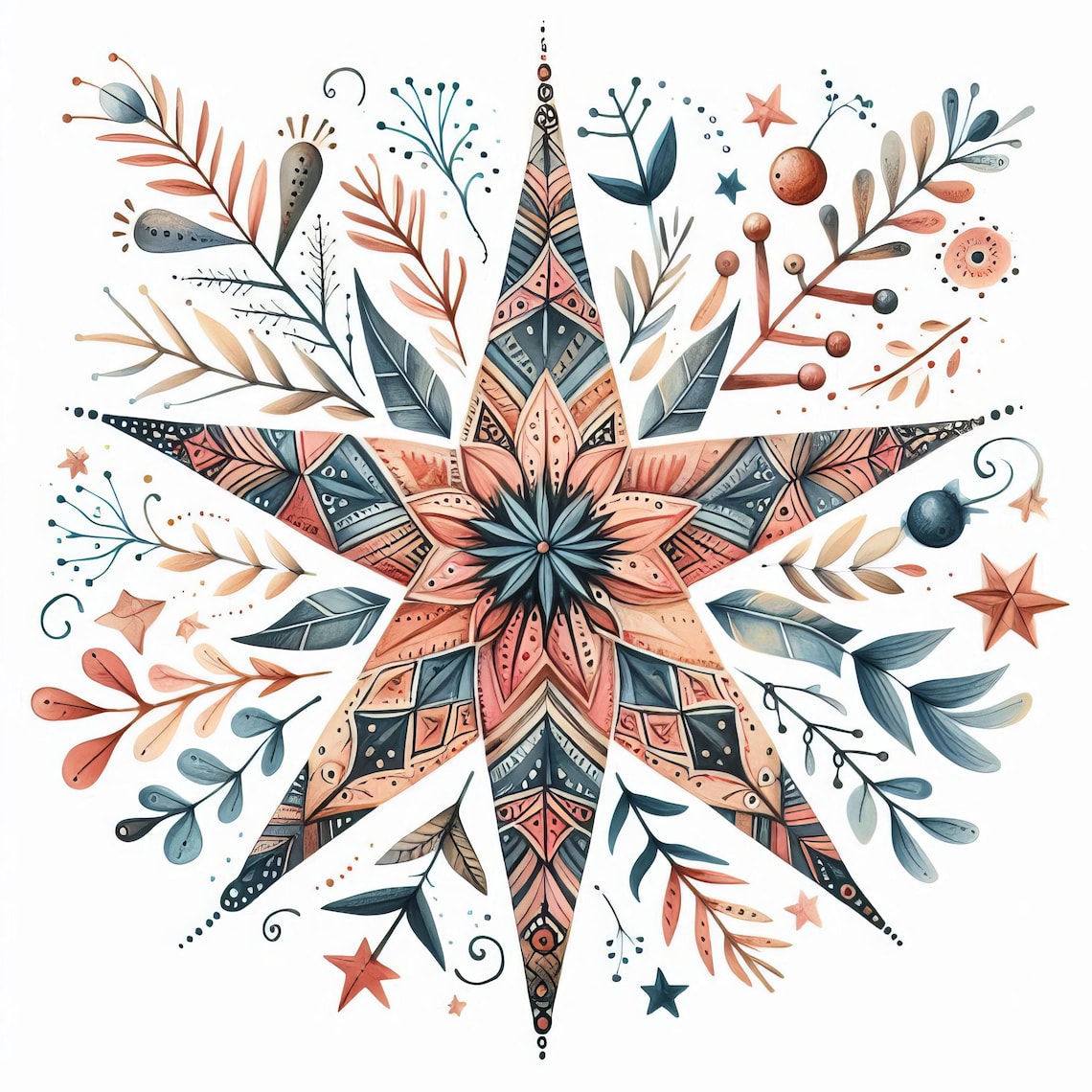 Boho Stars - Clip Art Bundle, Digital Image Files Download, Whimsical ...