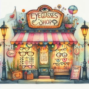 Eyeglasses Shop - Clip Art Bundle, Digital Download Files Images ...