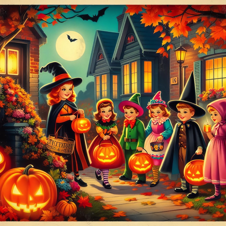 Trick or Treat Night -clip Art Bundle, Digital Download Images Files ...