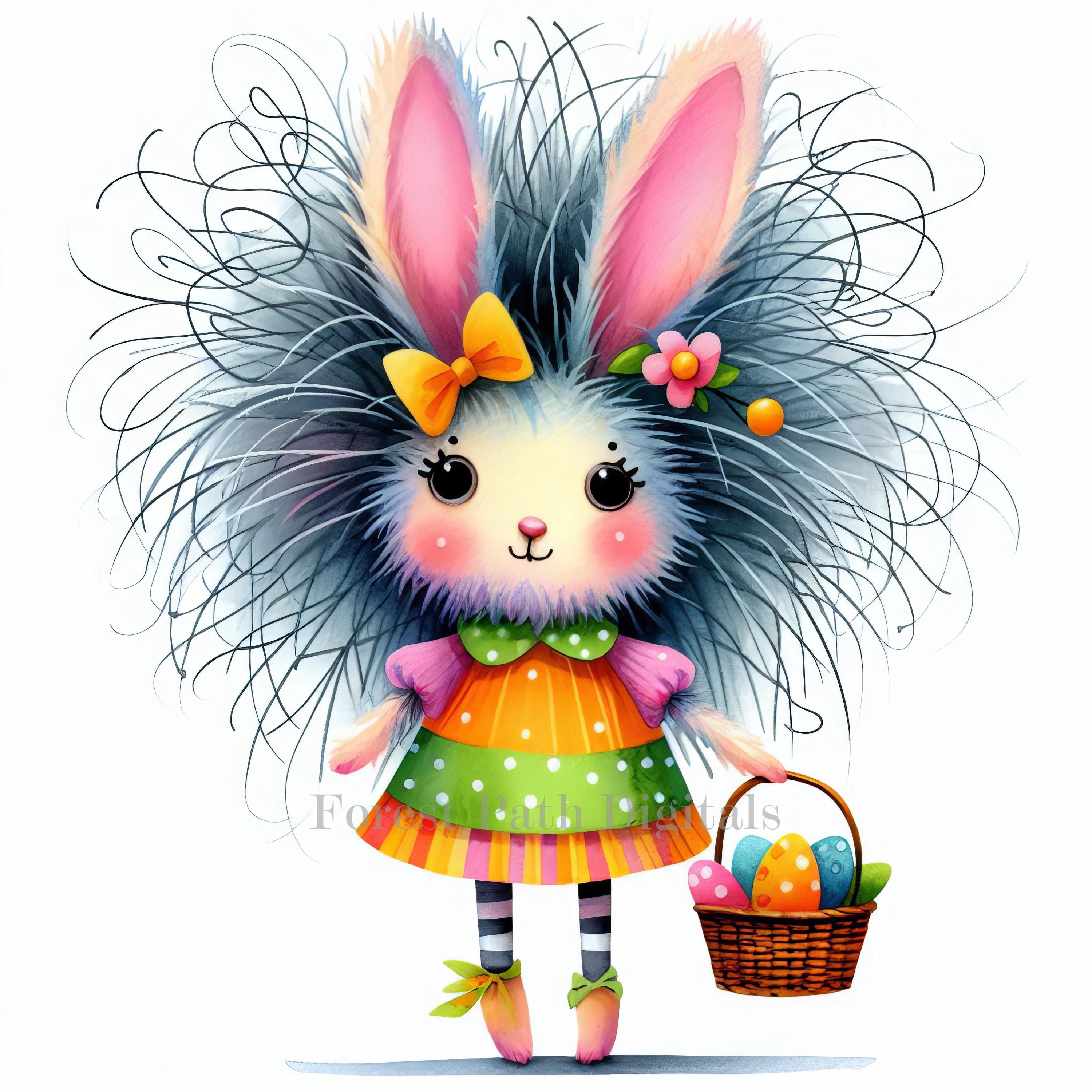 Quirky Easter Bunny - Clip Art Bundle, Digital Download, Digital Files ...