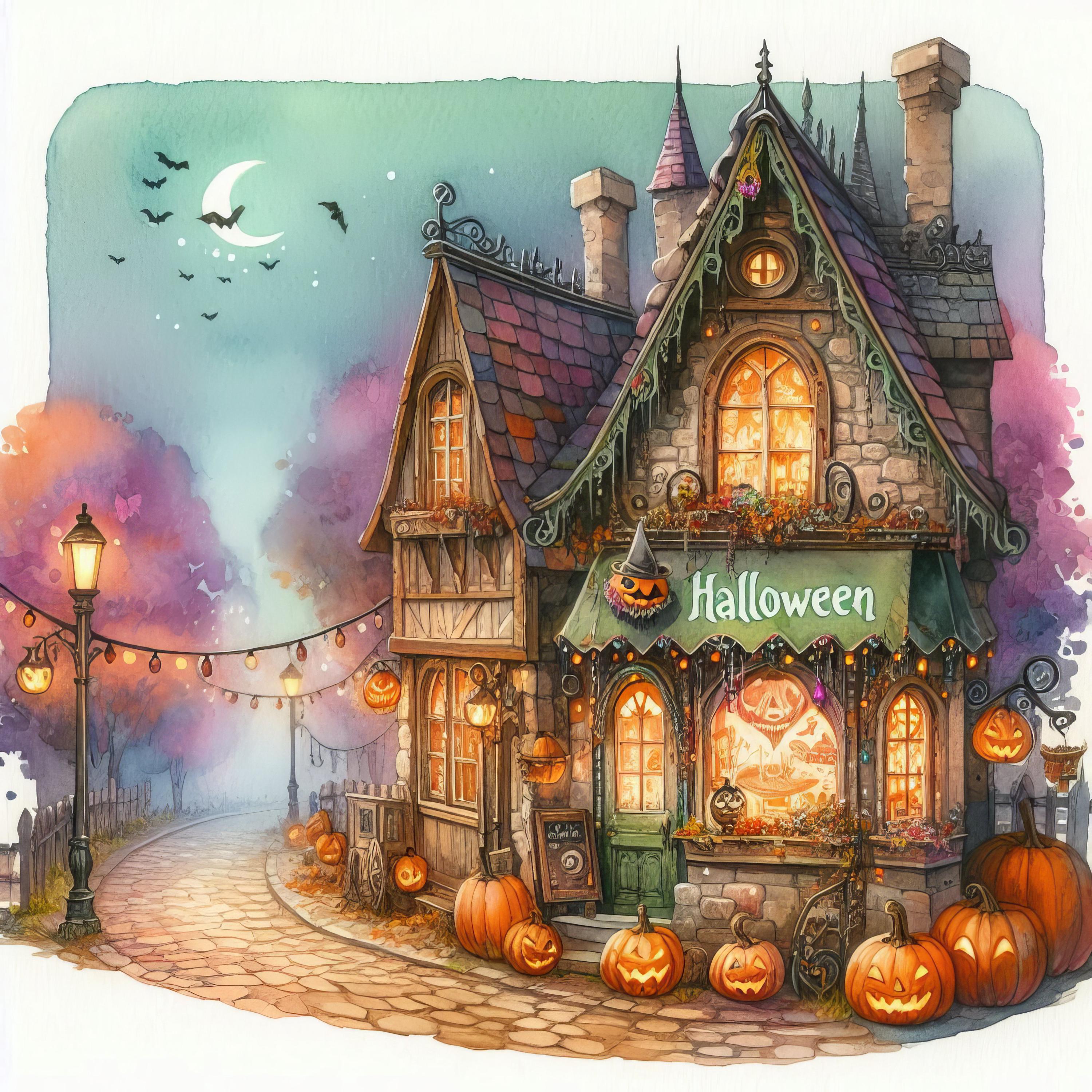 Halloween Shop - Clip Art Bundle, Digital Images Download, Village ...